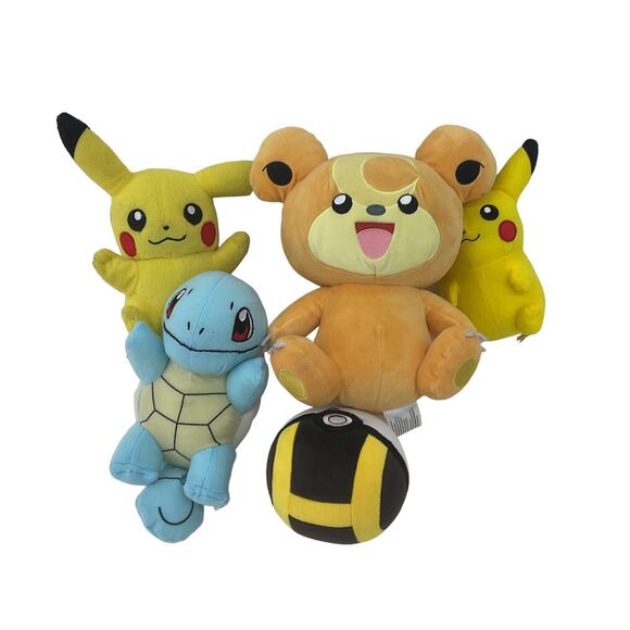Pokemon | Toys | Pokemon Character Plush Lot Squirtle Pikachu Black ...